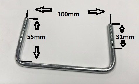 Roof Rack Basket U-Bolt Kit (55mm) with nyloc nuts (x4) - Roof Rack World