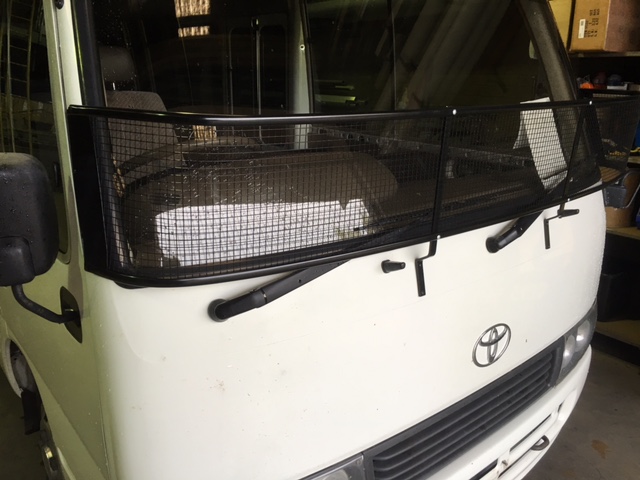 Toyota Coaster Bus 1993-2017 Black Windscreen Stone Protector - Roof ...