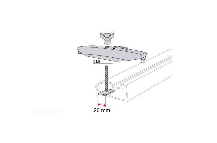 Thule T-Bolt Adapter 697400 for (Fast Grip and Power Grip) - Roof Rack ...