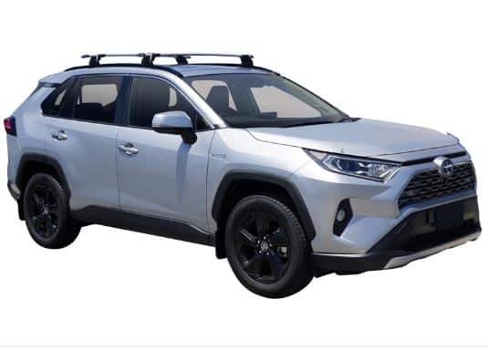 Toyota Rav4 (with factory rails) 05/2019on Pro Rack Silver Through Bars ...