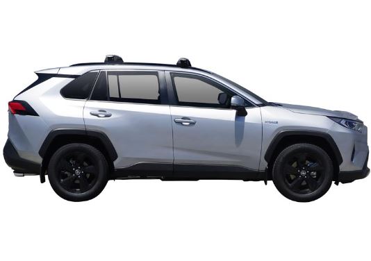 Toyota Rav4 (with factory rails) 05/2019on Yakima Silver Through Bars ...