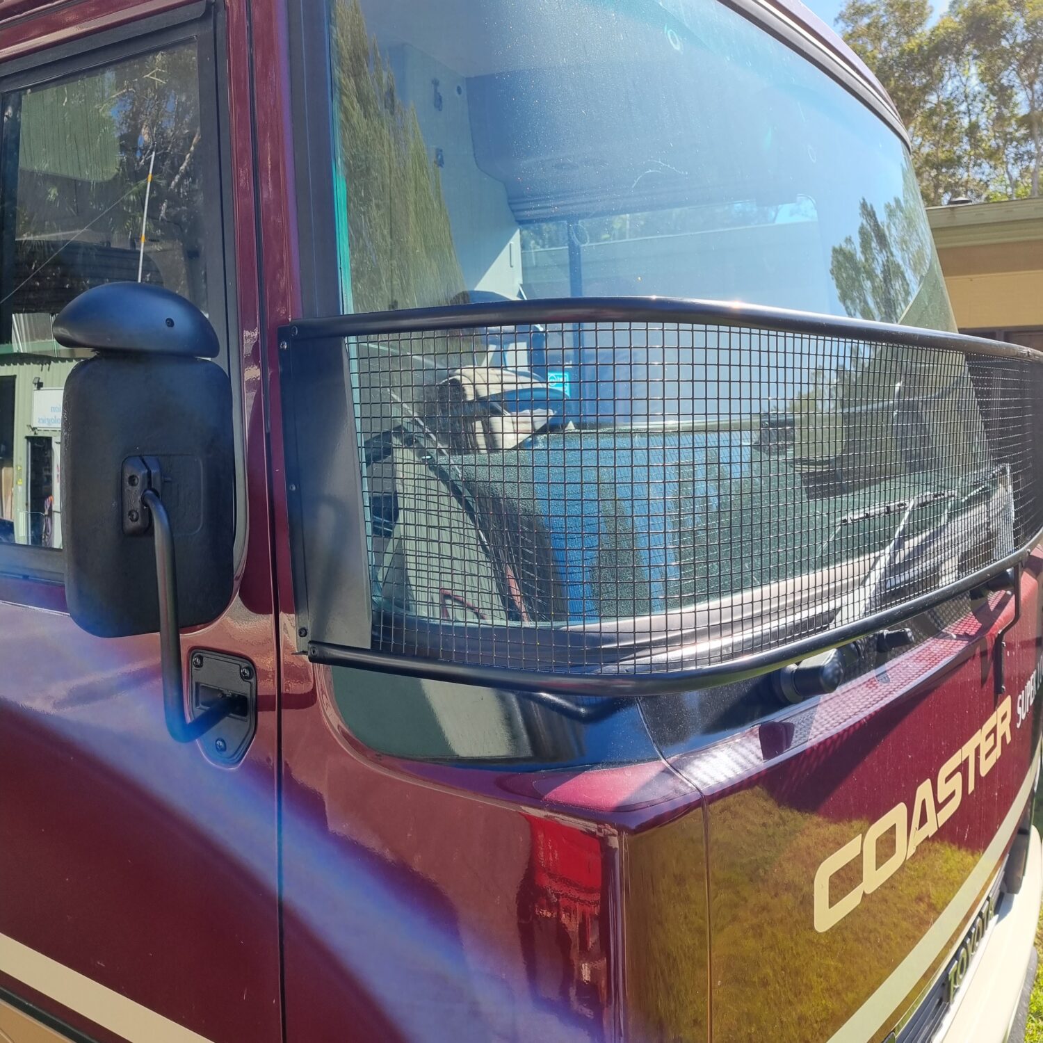 Toyota Coaster Bus 1982-1992 Black Windscreen Stone Protector - Roof ...