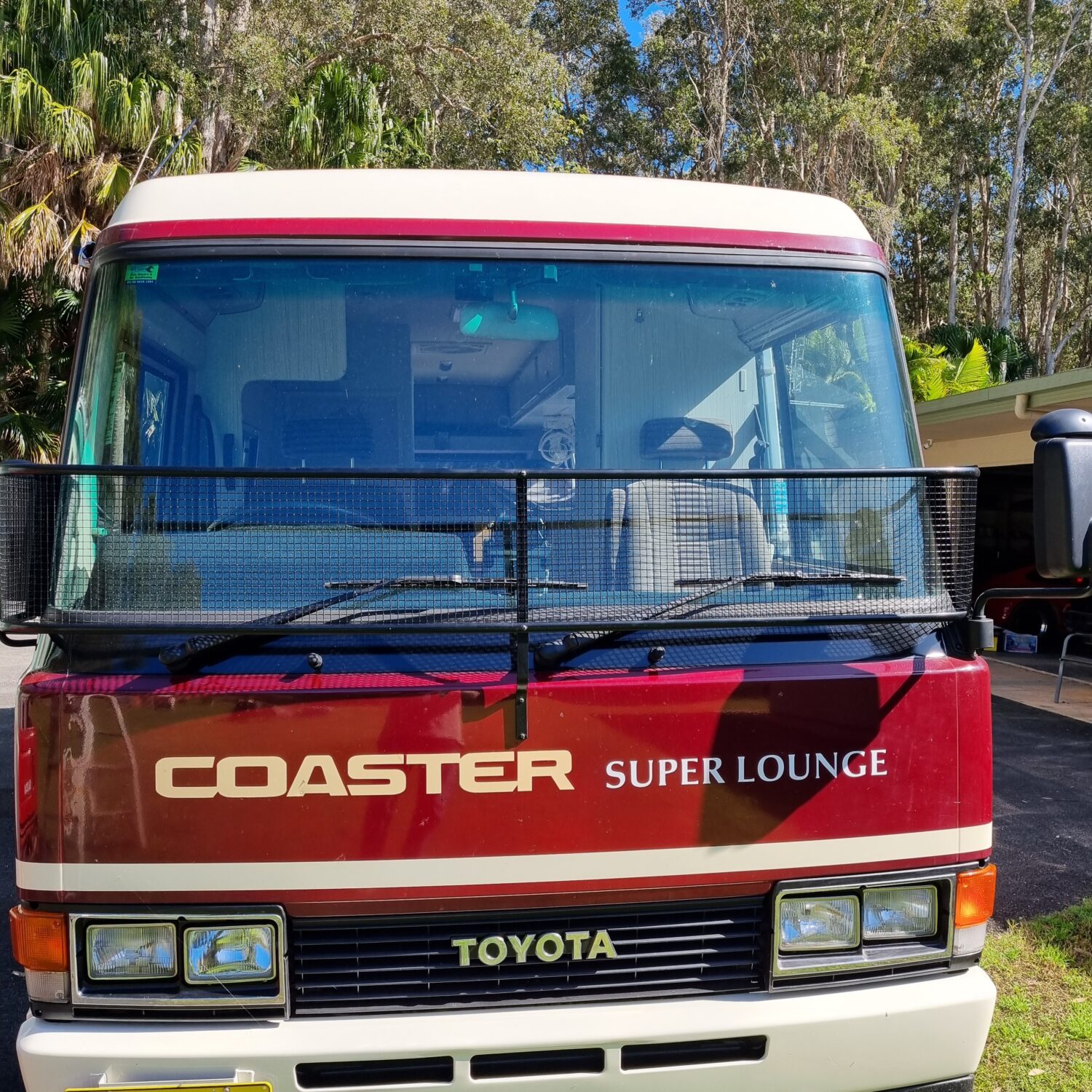 Toyota Coaster Bus 1982-1992 Black Windscreen Stone Protector - Roof ...