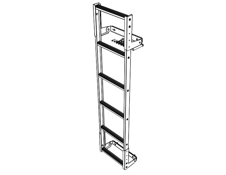 Front Runner LADD019 Universal Medium (6 steps 1780mm) Rear Door Ladder ...