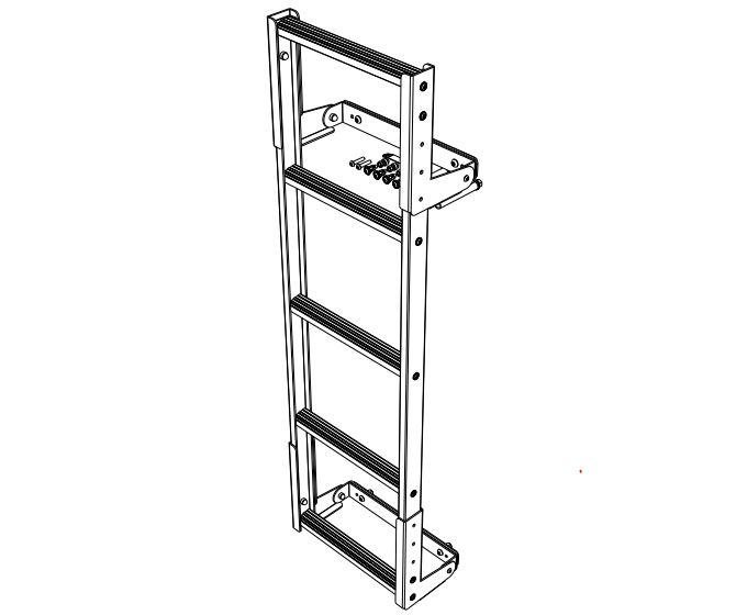 Front Runner LADD018 Universal Short (5 steps 1480mm) Rear Door Ladder ...