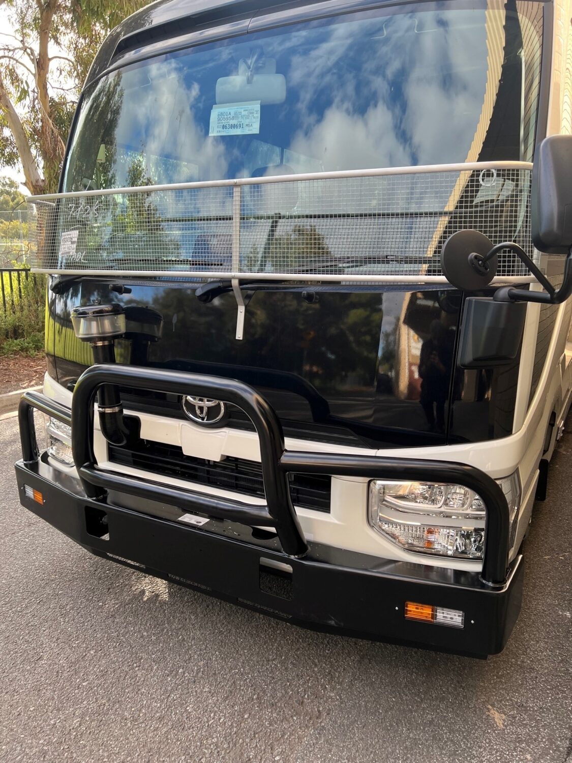 Toyota Coaster Bus 2017onward Silver Windscreen Stone Protector - Roof ...